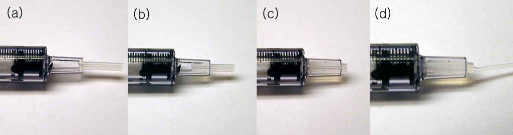 A simple interface between a PDMS microfluidic device and a syringe ...