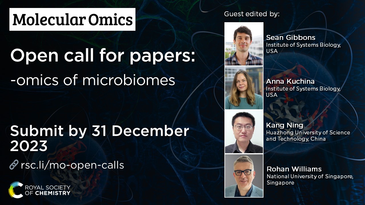 Call For Papers: -omics of microbiomes – Molecular Omics Blog