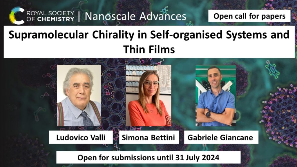 Call for papers: Supramolecular Chirality in Self-organised Systems and ...